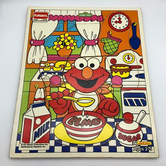 Sesame Street | Toys | Vtg Sesame Street Elmo In The Kitchen 7 Pcs ...